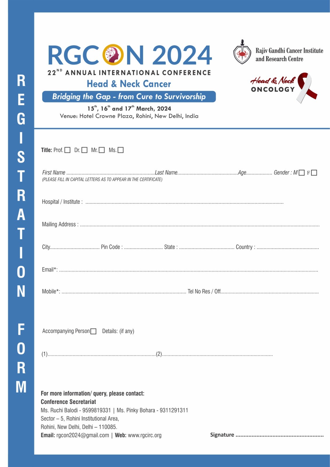 RGCON 2024 - Rajiv Gandhi Cancer Institute & Research Centre