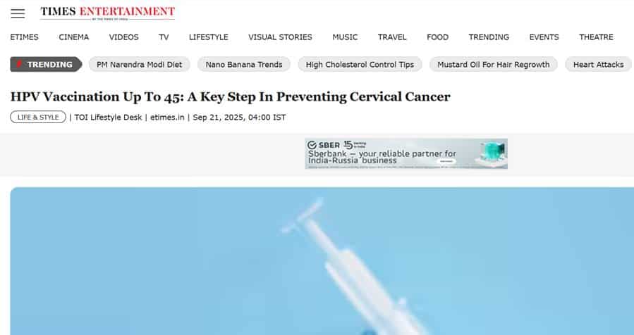 HPV vaccination up to 45: A key step in preventing cervical cancer ...