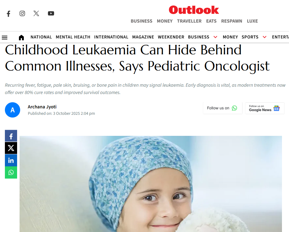 Childhood Leukaemia Can Hide Behind Common Illness, says Pediatric ...