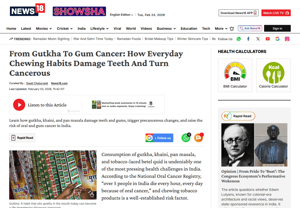From Gutkha To Gum Cancer: How Everyday Chewing Habits Damage Teeth And ...